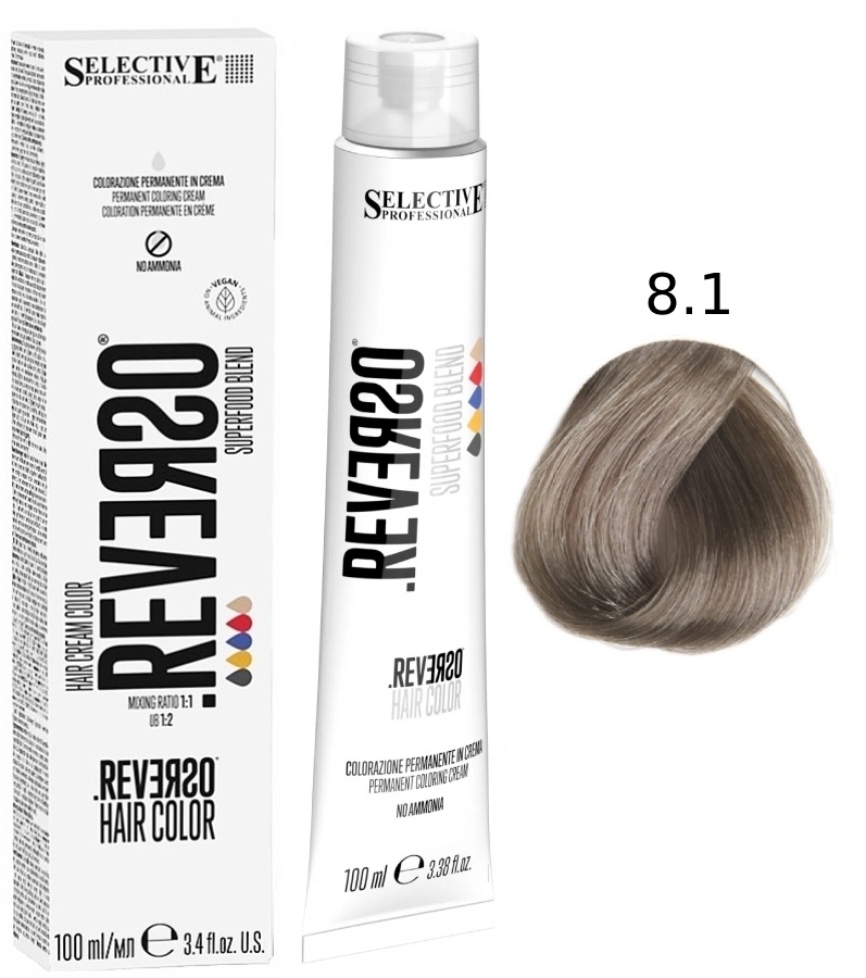 SELECTIVE Reverso Hair Color 8.1 Светлый блондин пепельный | Дельфин ...